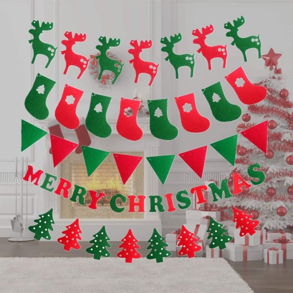46PCS Merry Christmas Banner Decorations Bunting Sign– salelink.co.nz