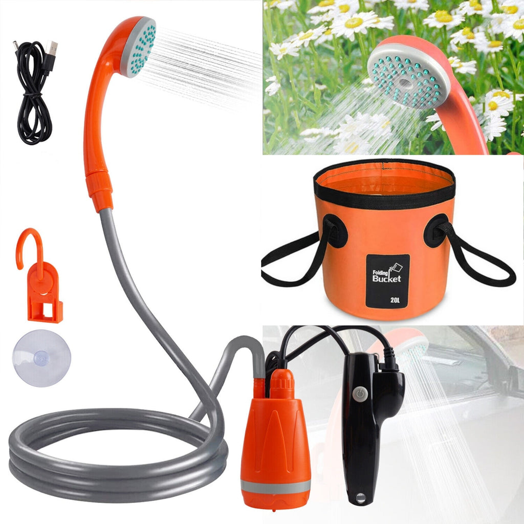 Portable Camping Shower Kit with Folding Bucket– salelink.co.nz