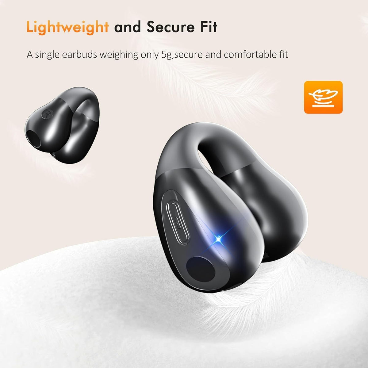 Open Ear Clip Headphones, Wireless Earbuds Bluetooth Earphones ...