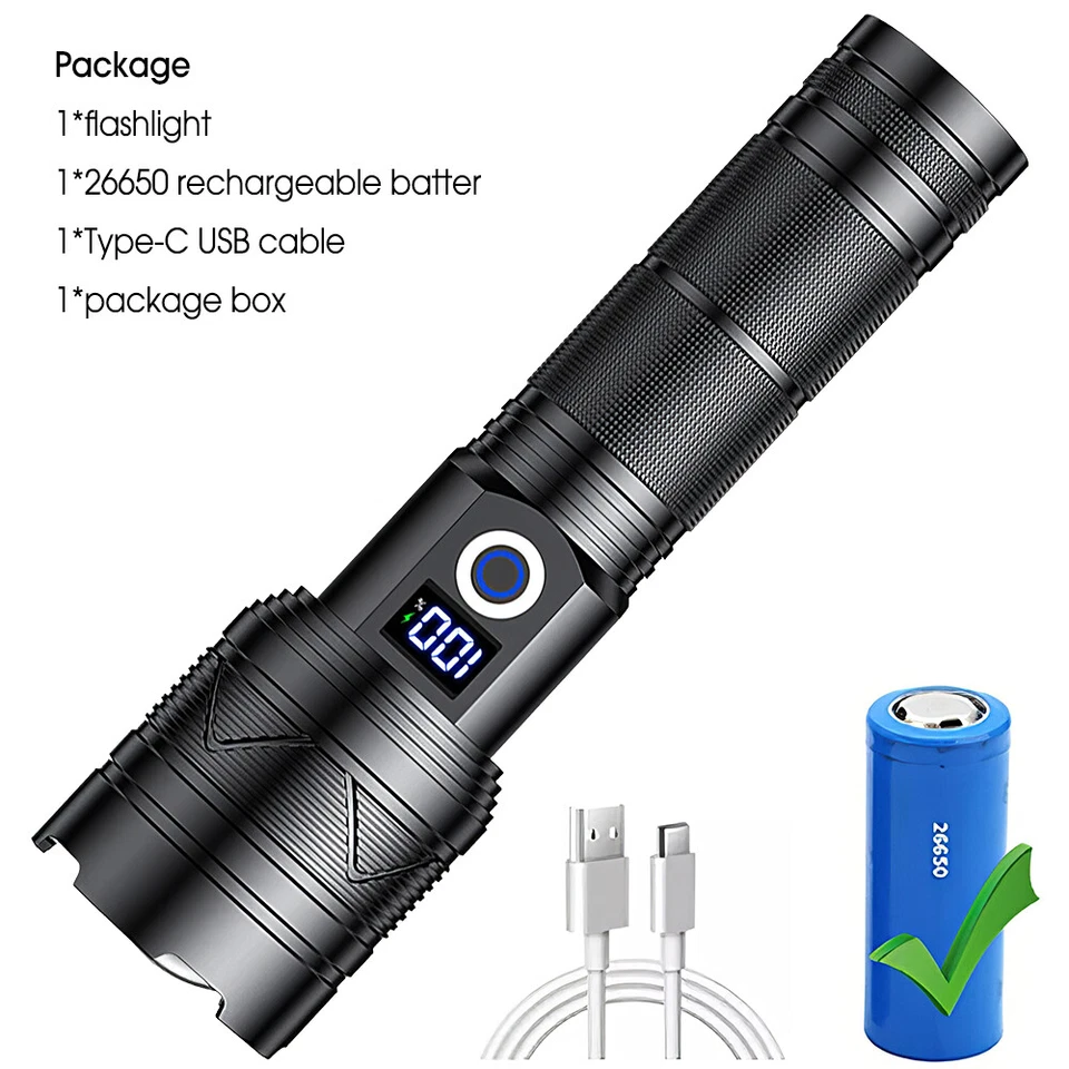 LED Torch Flashlight Light Rechargeable Camping Outdoor– salelink.co.nz