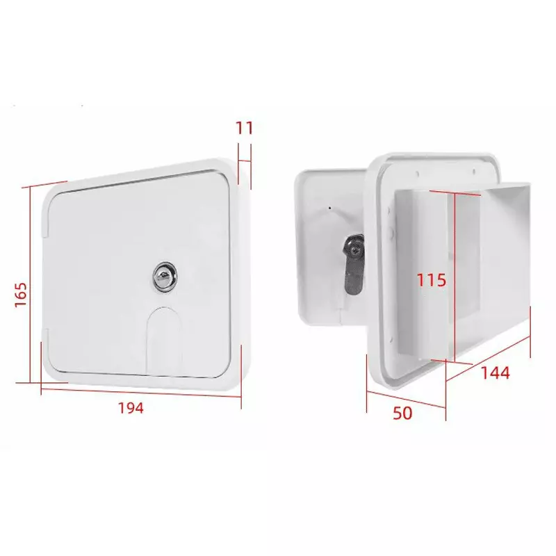 Caravan Utility Door Access Hatch Rectangle 194x165mm RV Motorhome Loc ...