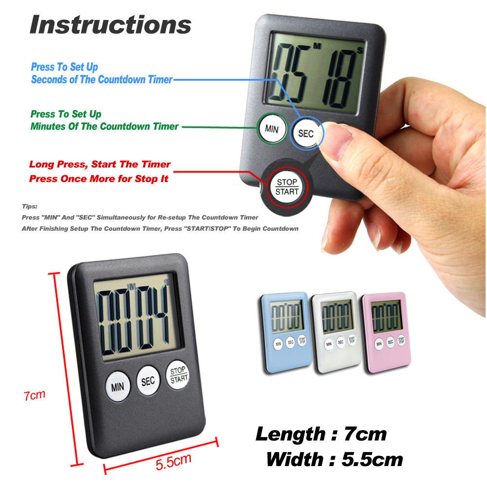 BLUE Magnetic Kitchen LCD Digital Timer– salelink.co.nz