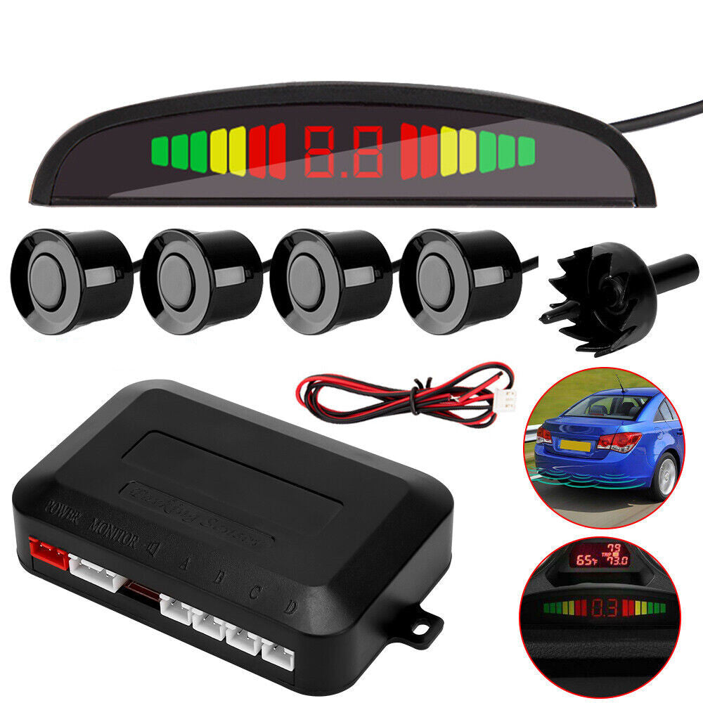 Car Reverse Sensor Reversing Parking System Kit 4 Sensors Buzzer Radar ...
