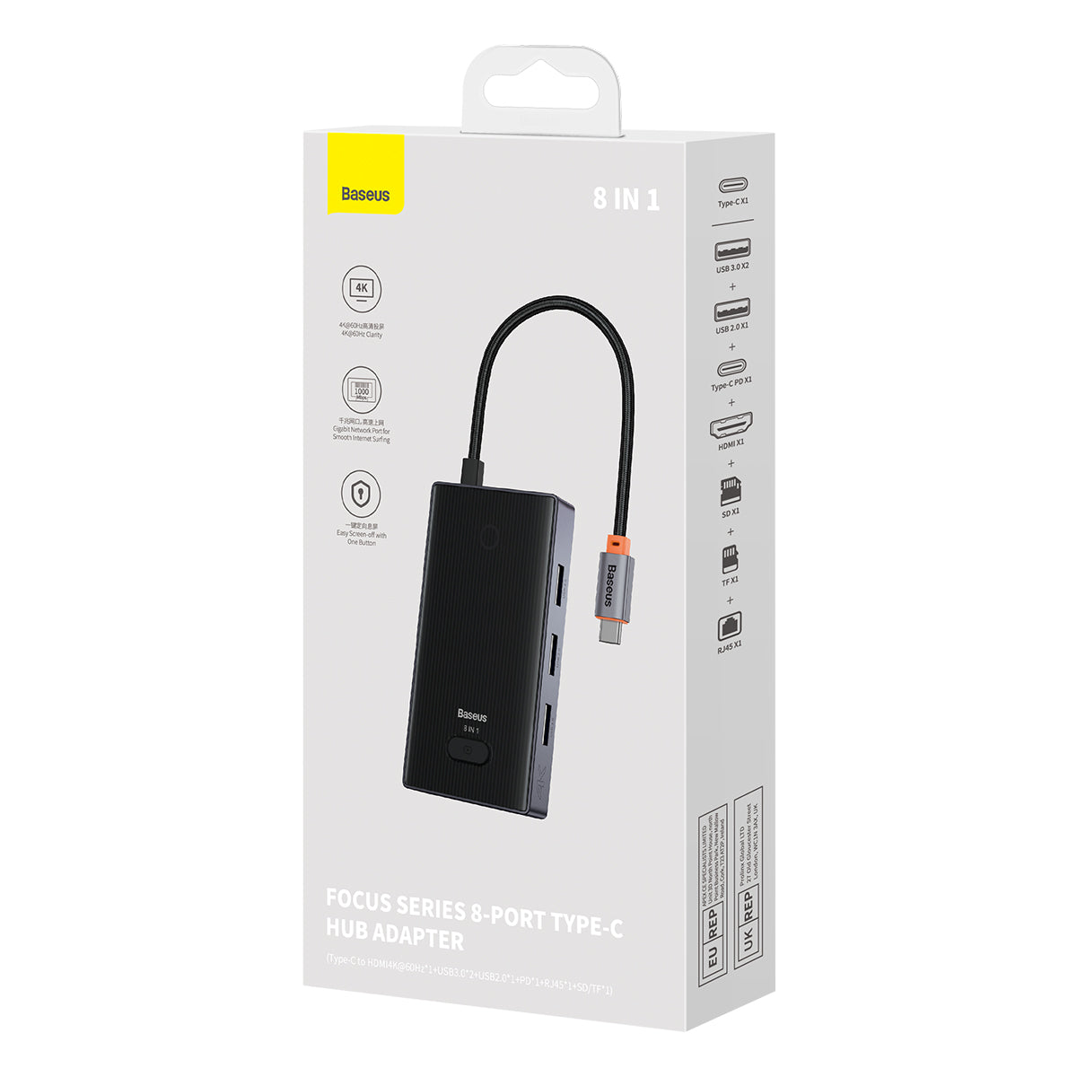 Baseus 8-in-1 USB C Hub 4K@60Hz– salelink.co.nz