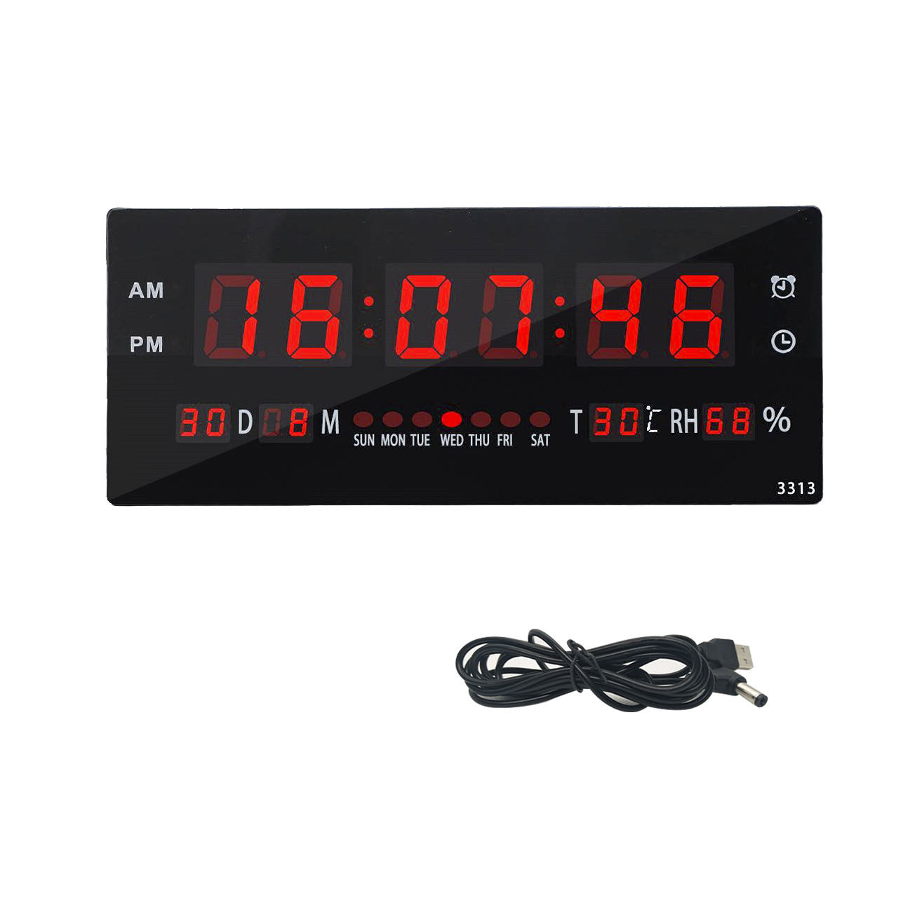 36CM Large LED Wall Desk Clock With Calendar Temperature– salelink.co.nz