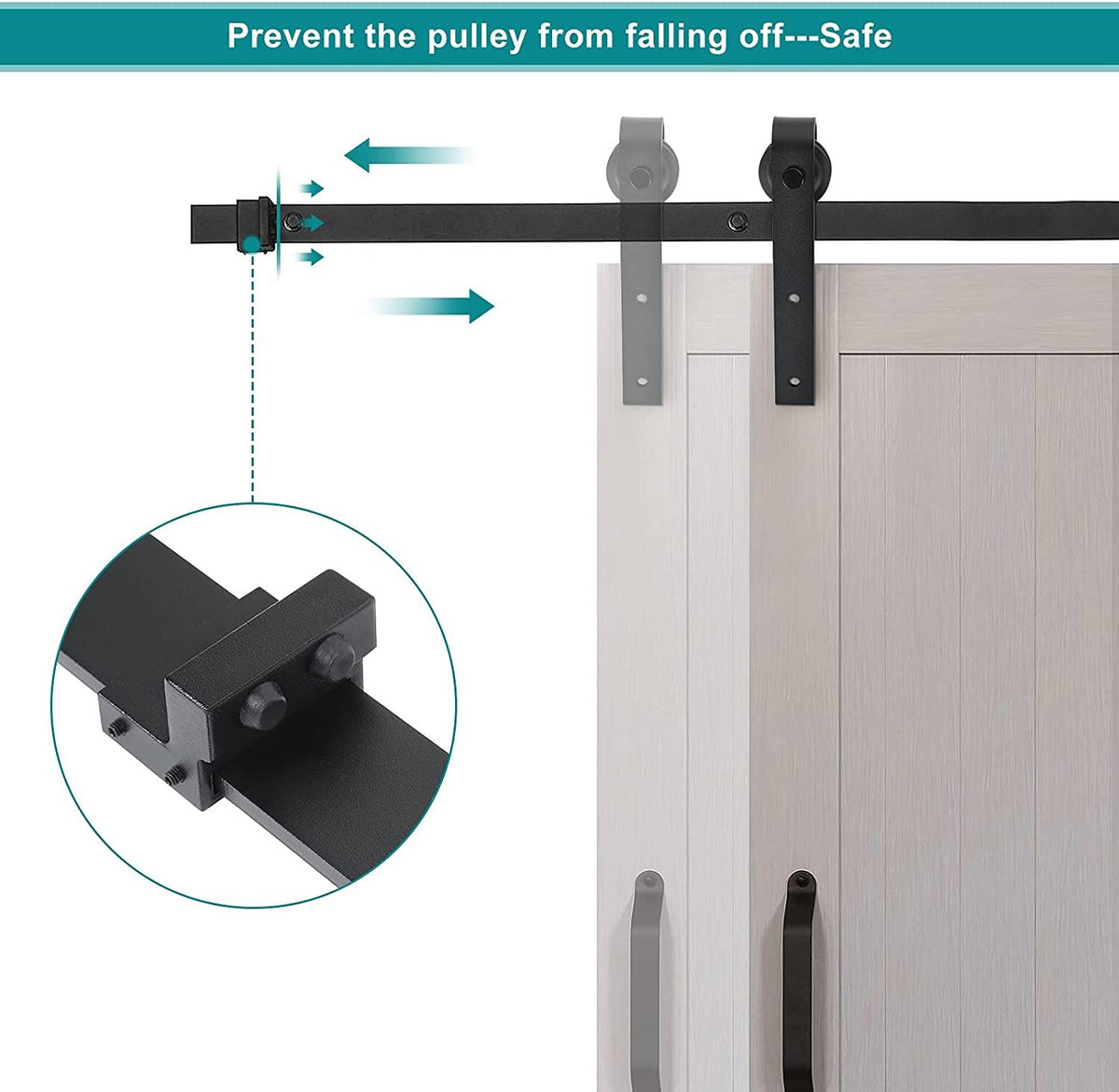 4M Sliding Barn Door Hardware Kit– salelink.co.nz