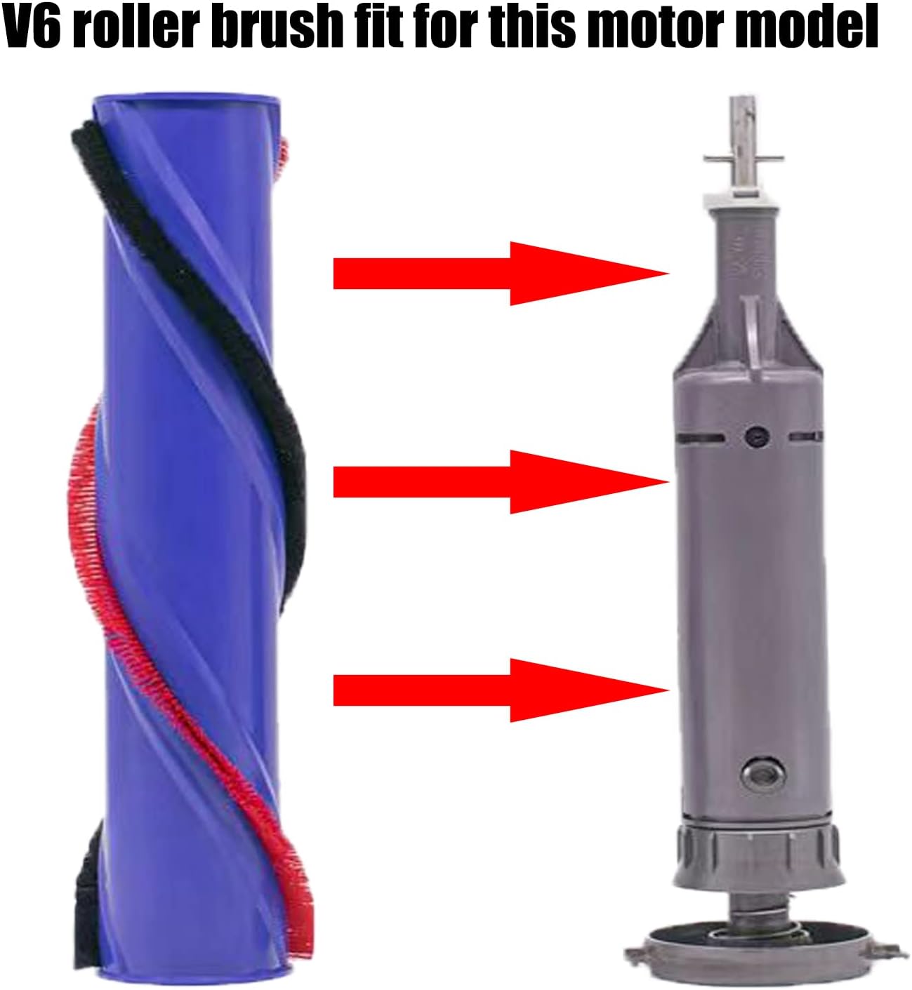 Brush Roller Brushbar Replacement For Dyson V6 V7 (4 Prong, No Screw ...