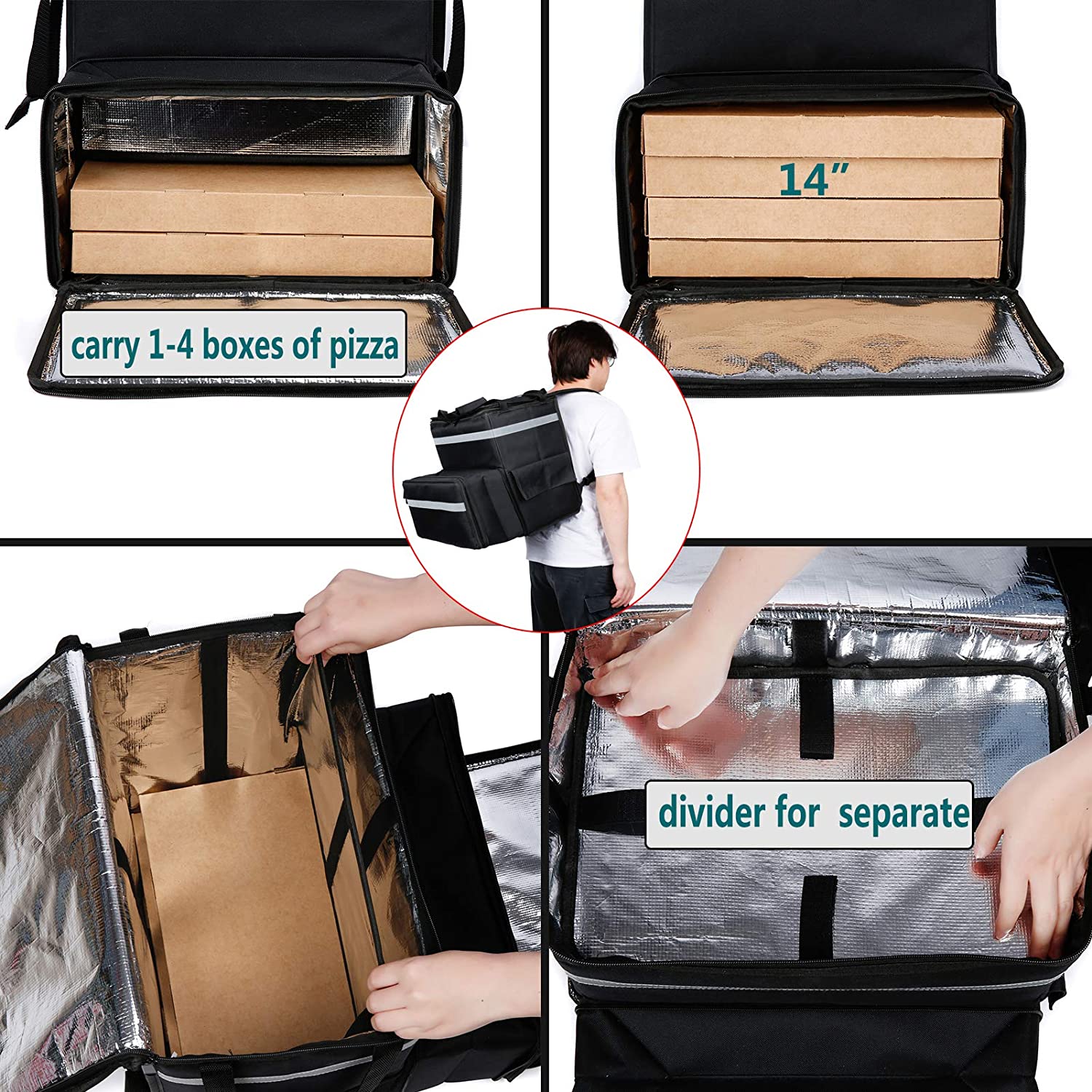 Food Delivery Backpack, Expandable Insulated Hot Pizza Bags– salelink.co.nz