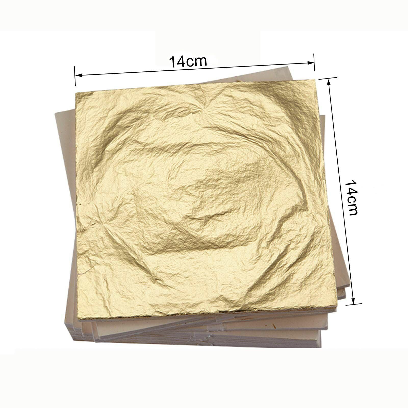 100 Sheets Gold Leaf Foil Paper Gilding Art Craft 14x14cm– salelink.co.nz