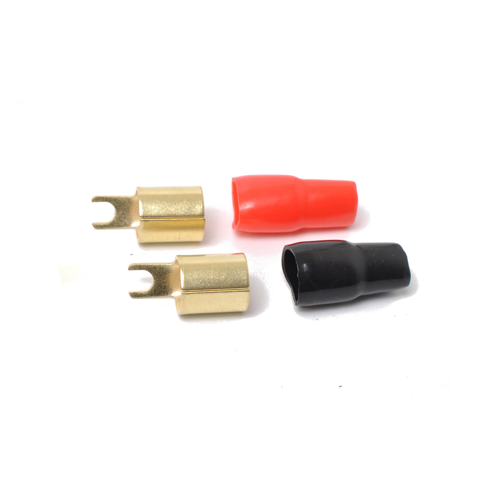 4 Pack Car Audio Power Ground Wire Fork Terminals Brass 1/0 Gauge Conn ...