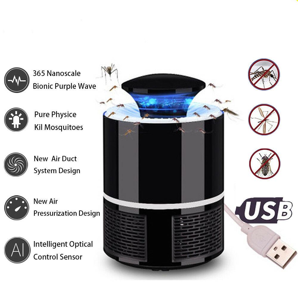 USB Mosquito Insect Killer Electric LED Light Fly Bug Zapper Trap Catc ...