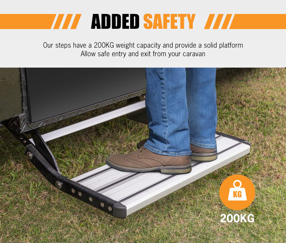 Caravan Step Aluminium Pull Out Folding Caravan Step Camper Trailer Mo ...
