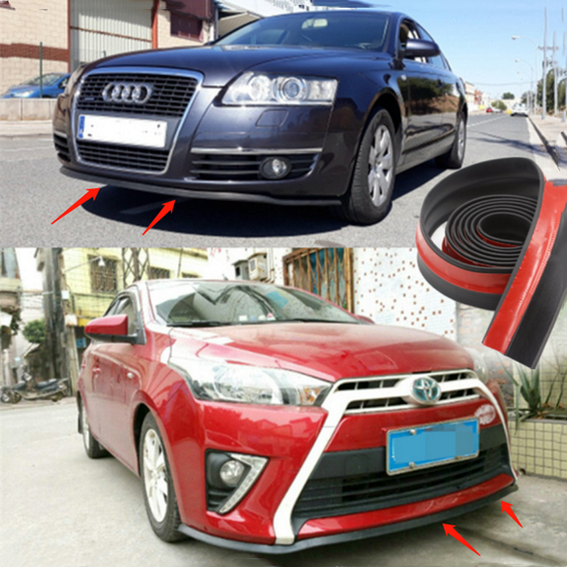 Car Front Bumper Lip Skirt Protector Splitter Body Spoiler Rubber Univ ...