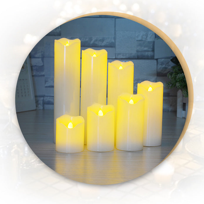20cm LED Flickering Candle Flame Led Flameless Wax Mood Candle Battery ...