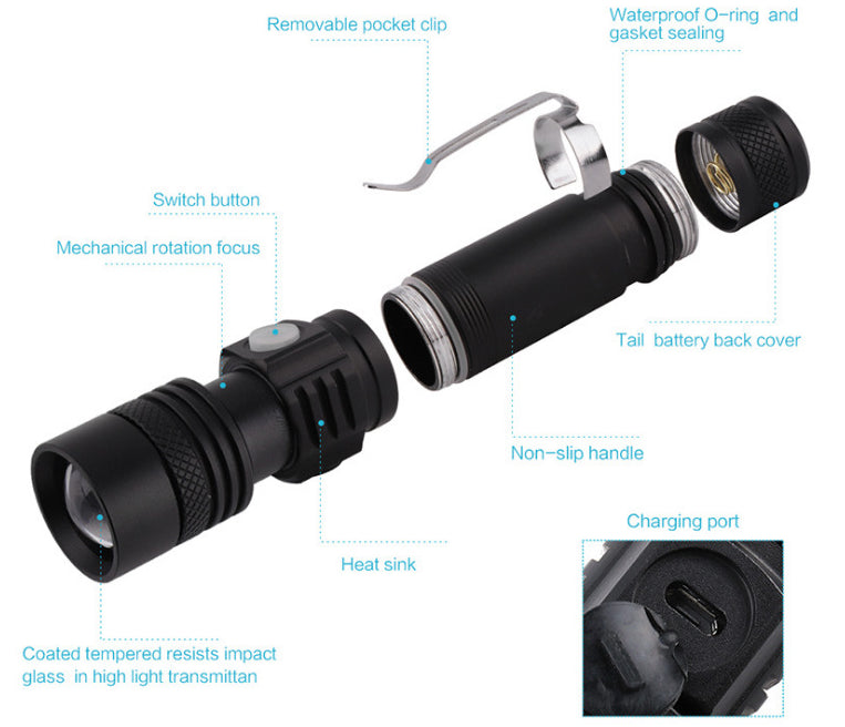 2000LM Super Bright Led flashlight USB linternal led torch T6– salelink ...