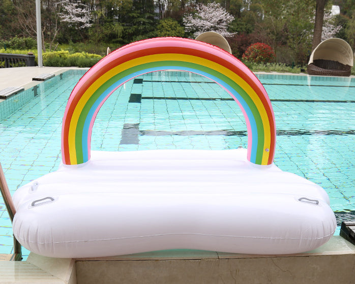 Giant Inflatable Rainbow Cloud Float Raft Swimming Pool Water Party Lo ...