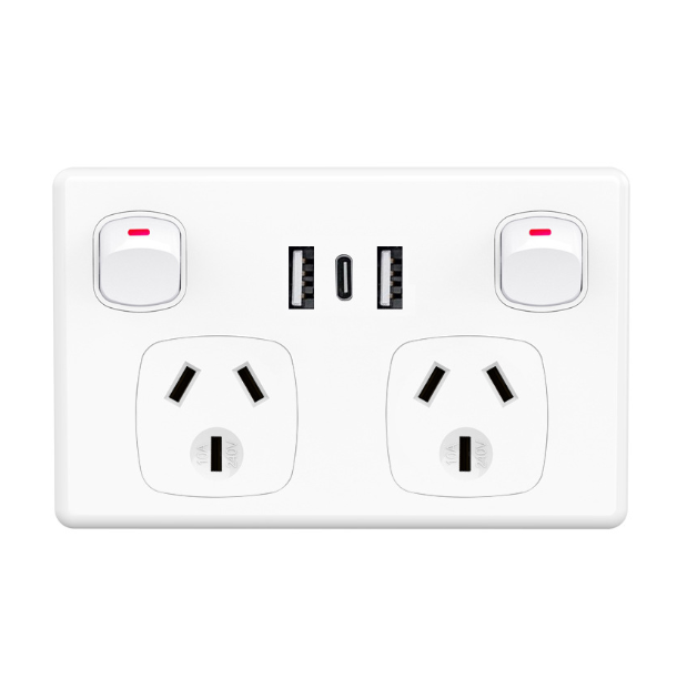 USB Type C Wall Socket Power Point - White– salelink.co.nz