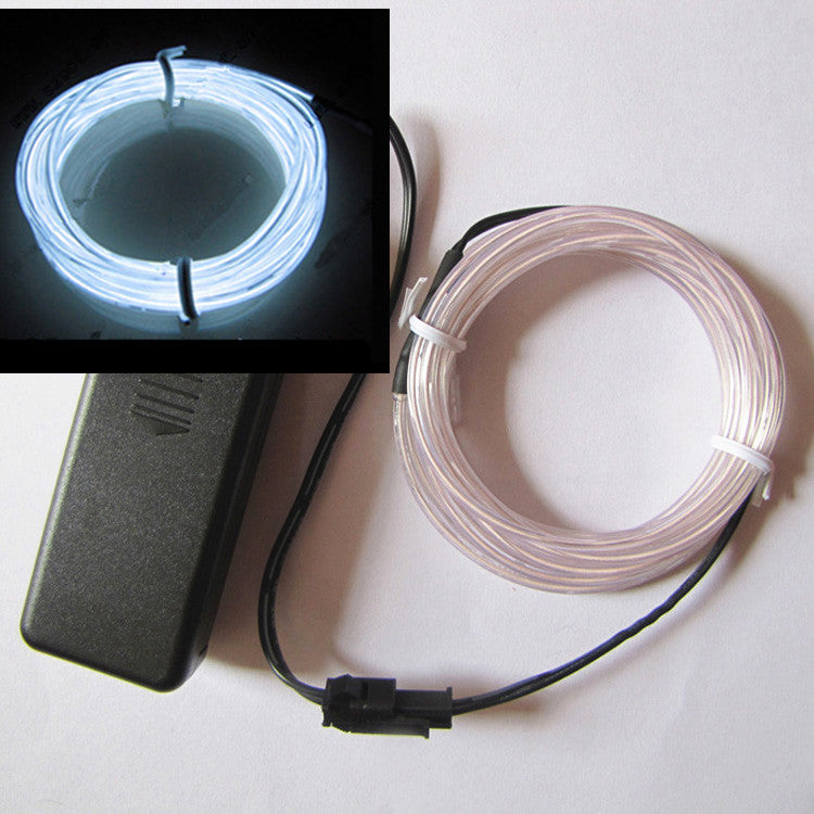 White 3M Battery Operated Neon LED Lights Glow EL Wire– salelink.co.nz