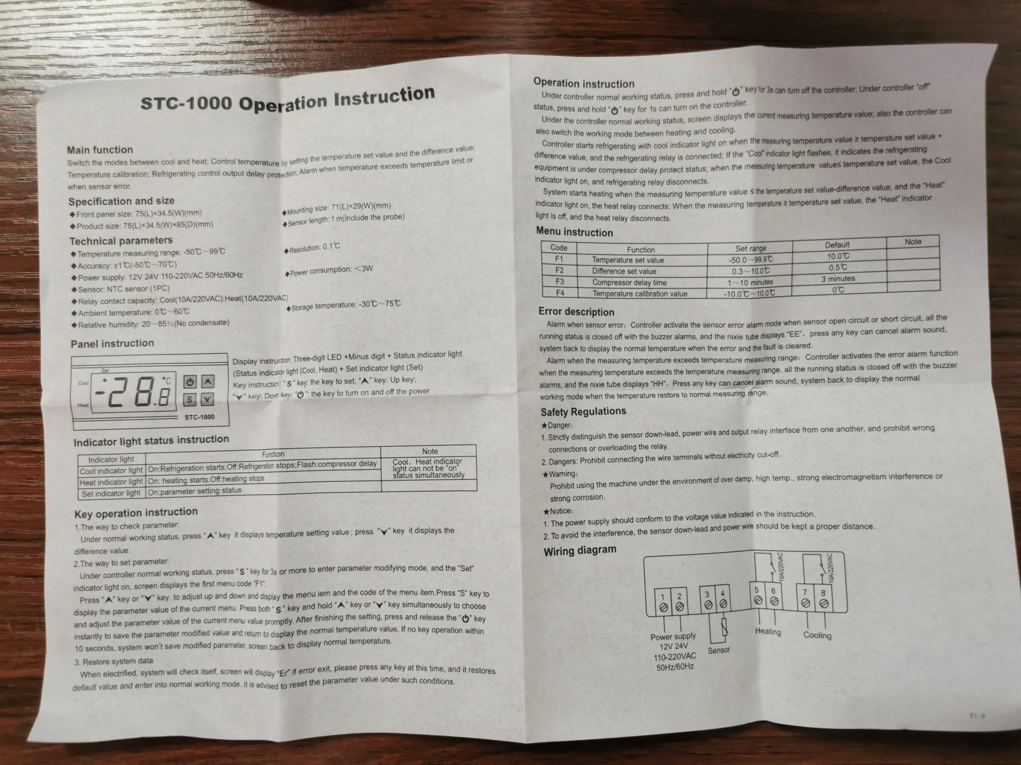 Digital Temperature Thermostat STC-1000 Controller 110V-220V Heating C ...