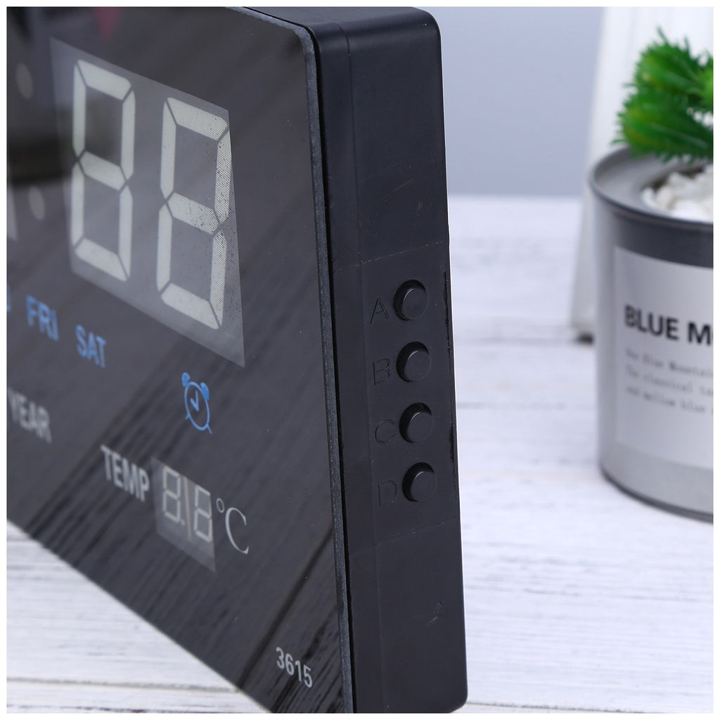36CM Large LED Wall Desk Clock With Calendar Temperature– salelink.co.nz