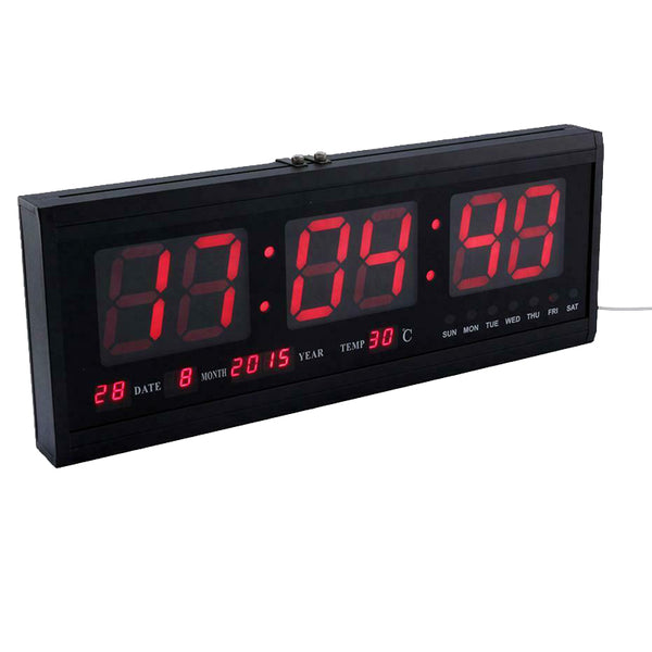 48cm Large Big Jumbo LED Wall Desk Clock Display With Calendar Tempera ...