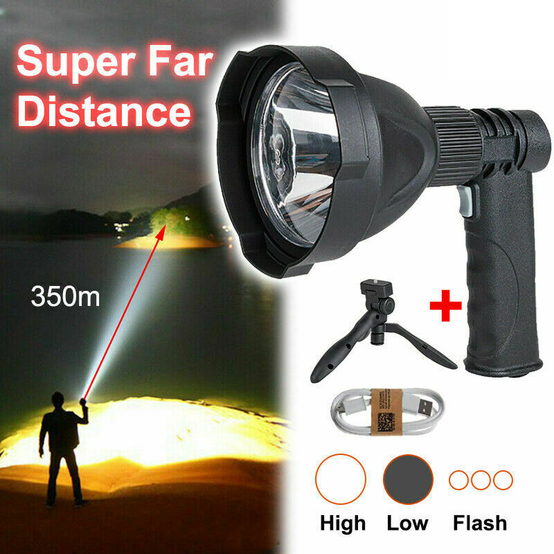 LED Handheld Spotlight Rechargeable Hunting Camping Flashlight ...