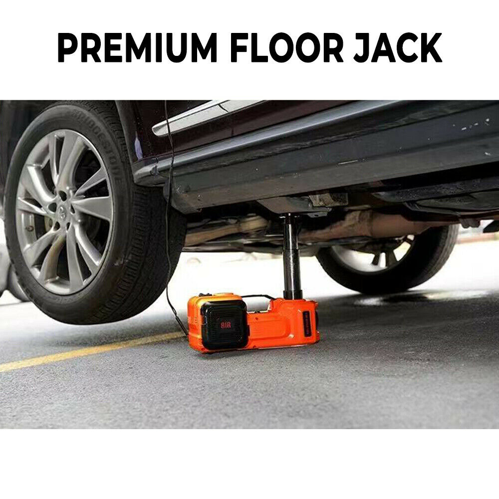 5Ton 12V Car Electric Hydraulic Floor Jack Lift + Impact Wrench Kit Bo ...