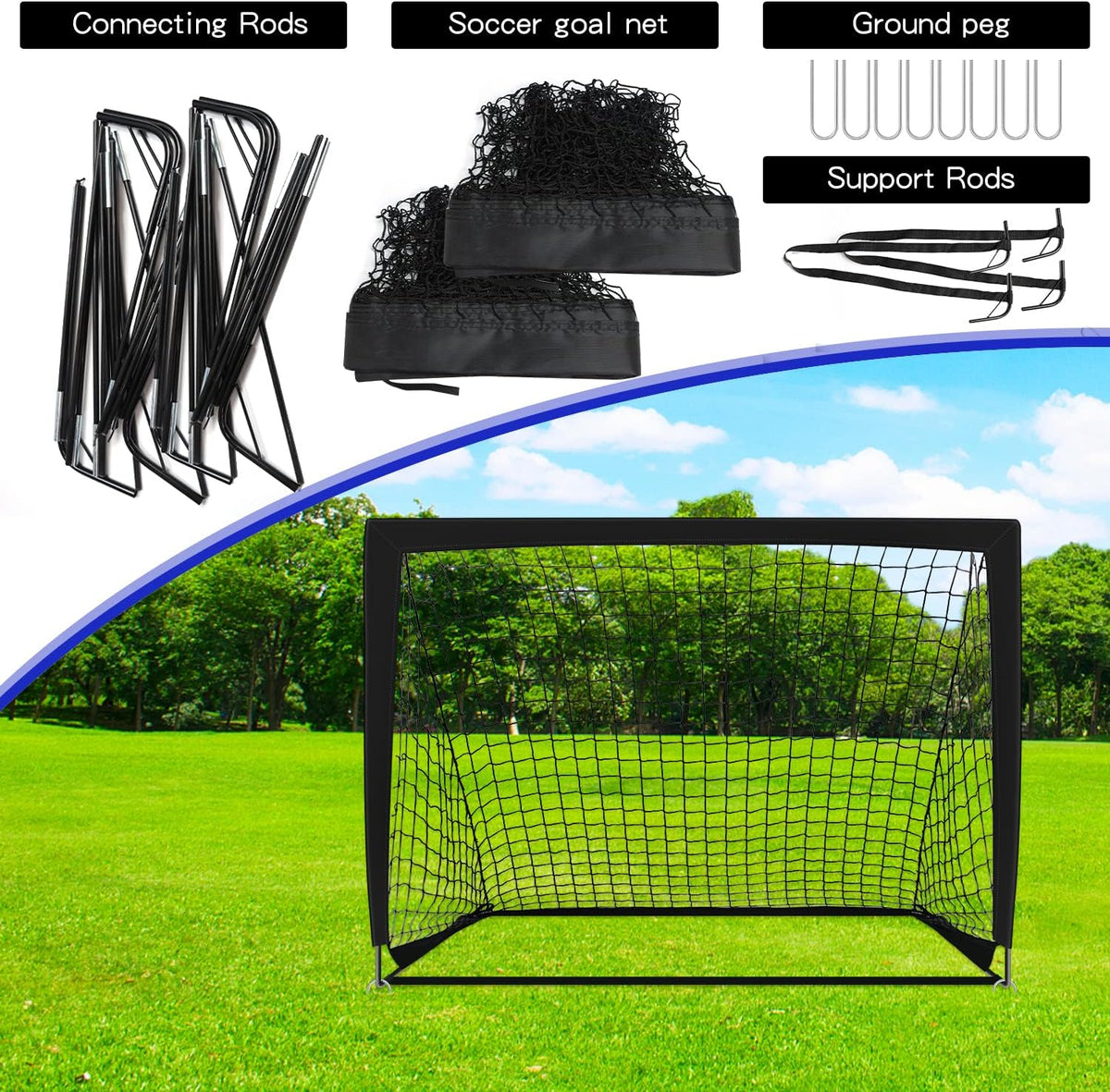 2PCS Portable Kid Soccer Football Goals Pop Up Soccer Goals– salelink.co.nz