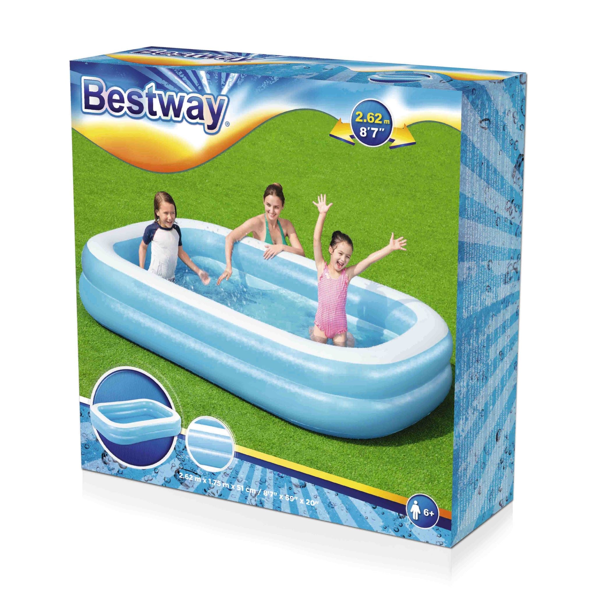 Bestway Kids Play Pool 262x175x51CM Inflatable Pool– salelink.co.nz