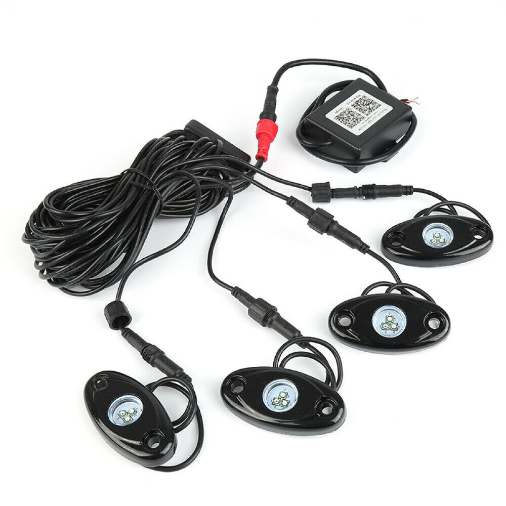 4 Pods RGB Led Rock Light Controller Remote Multicolor Neon Led Light ...