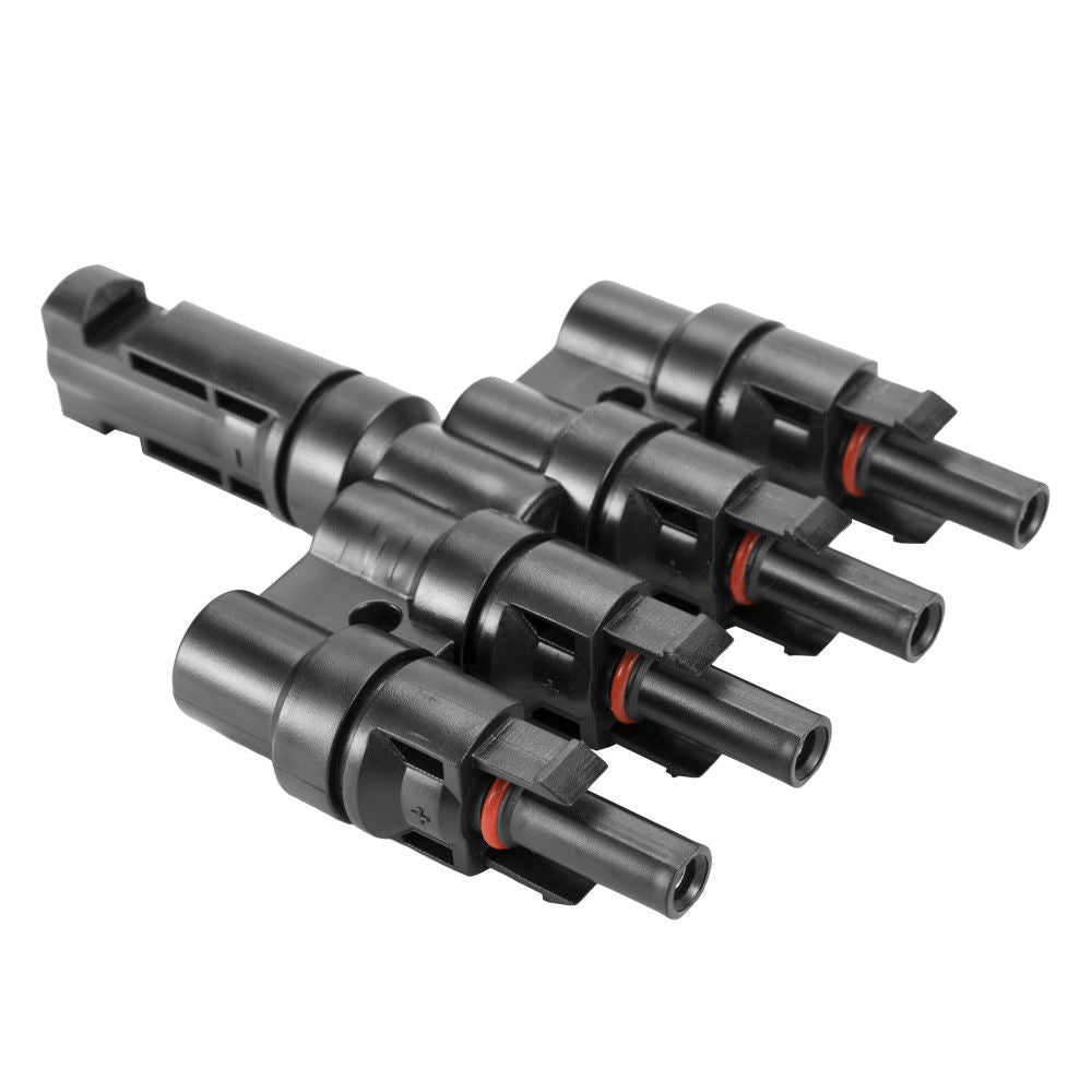 1 Pair MC4 4 to 1 T-Branch M/F Connectors for Solar Panel Cable Combin ...