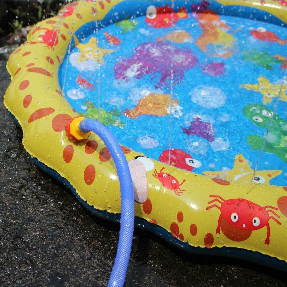 Outdoor Water Play Mat Sprinkler Kids Toy Activity Toddlers Baby Pool ...