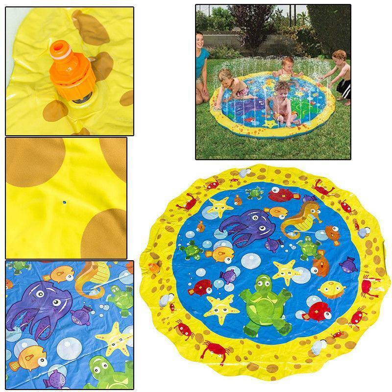 Outdoor Water Play Mat Sprinkler Kids Toy Activity Toddlers Baby Pool ...