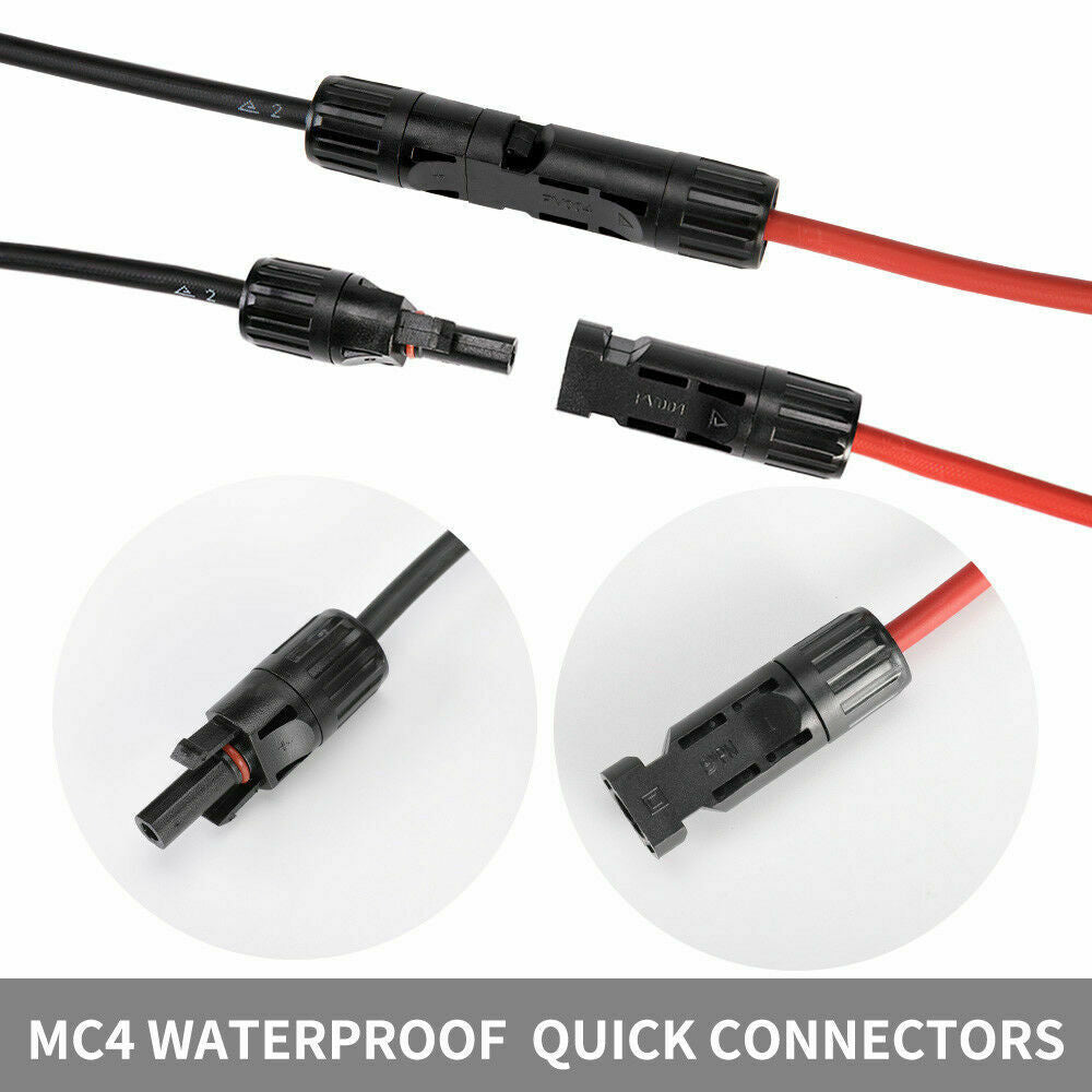 2x 5m Solar Panels Extension Cable MC4 Connector Black & Red PV Wires ...