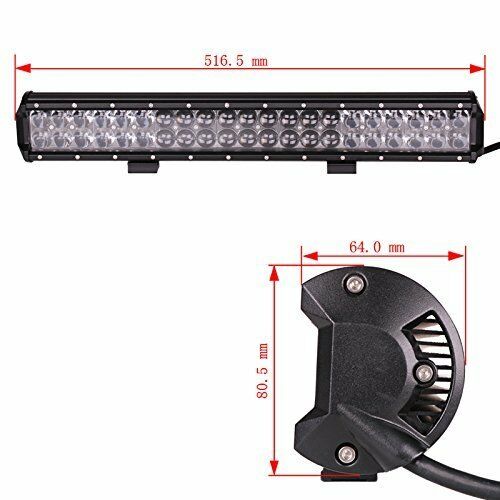 10D 20inch 126W CREE LED Light Bar Spot Flood Combo + 23inch Black Num ...