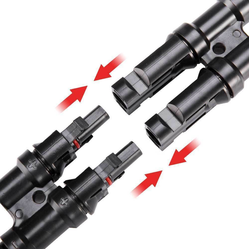 2 To 1 T Branch Cable Connectors Solar Panel PV Connector Male and Fem ...