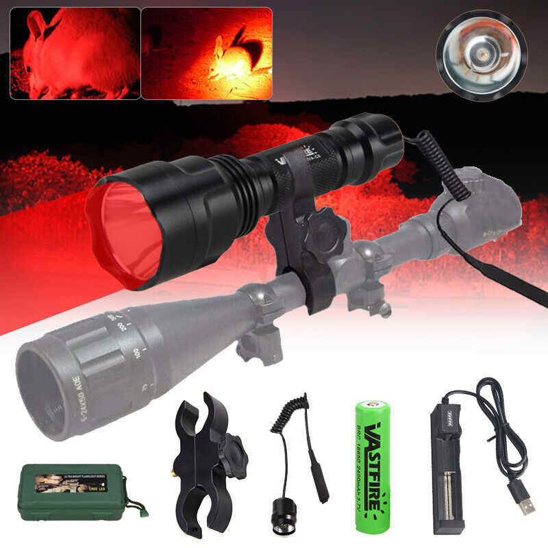 Tactical Red Flashlight Hunting Torch Light Camping Lamp Scope ...